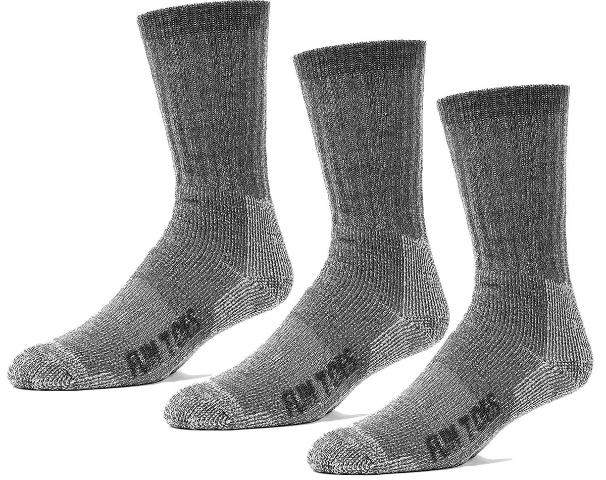 FUN TOES Men's 3 pairs Thermal Insulated 80% Merino Wool Socks -Hiking ...